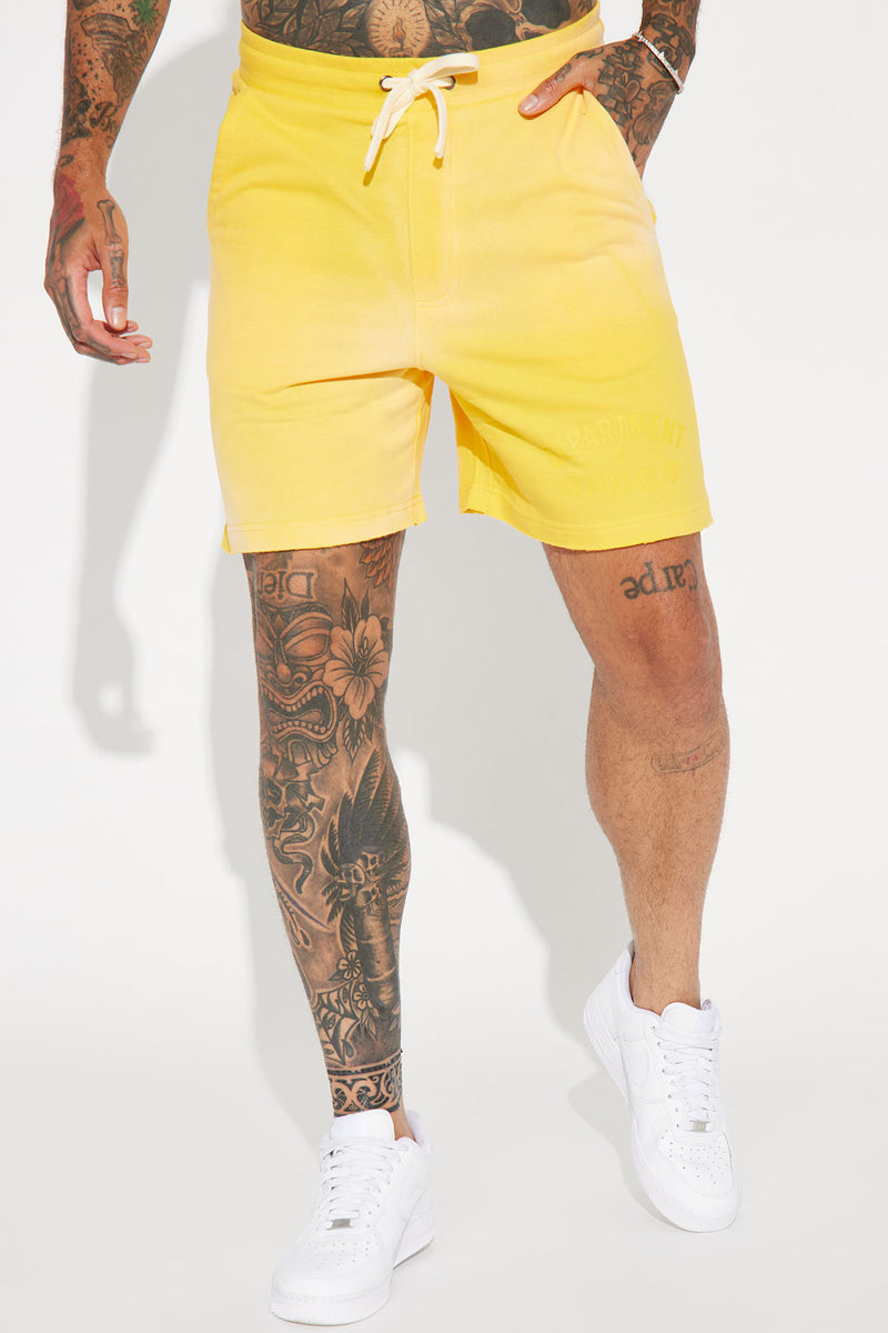 Heavy Chiller Shorts - Yellow | Fashion Nova, Mens Fleece Bottoms ...