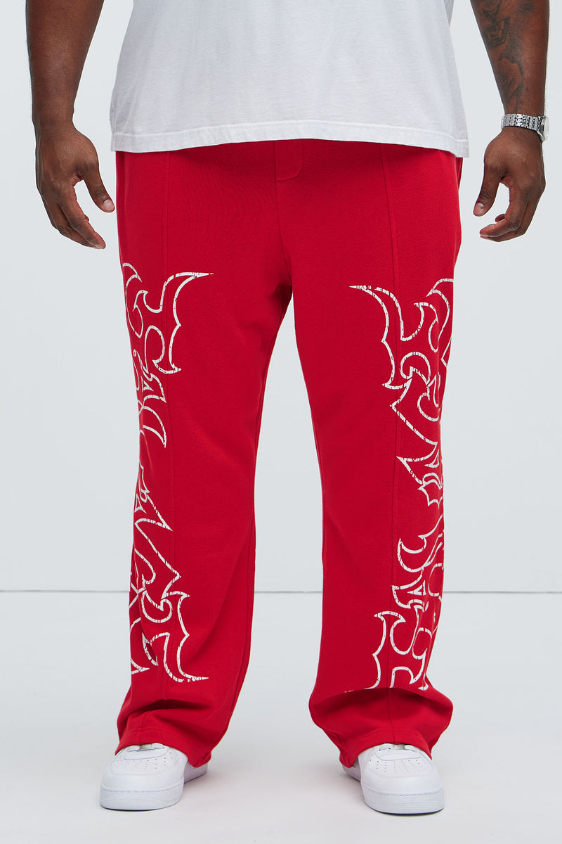Tyson Savage Mode Straight Sweatpants - Red | Fashion Nova, Mens Fleece ...