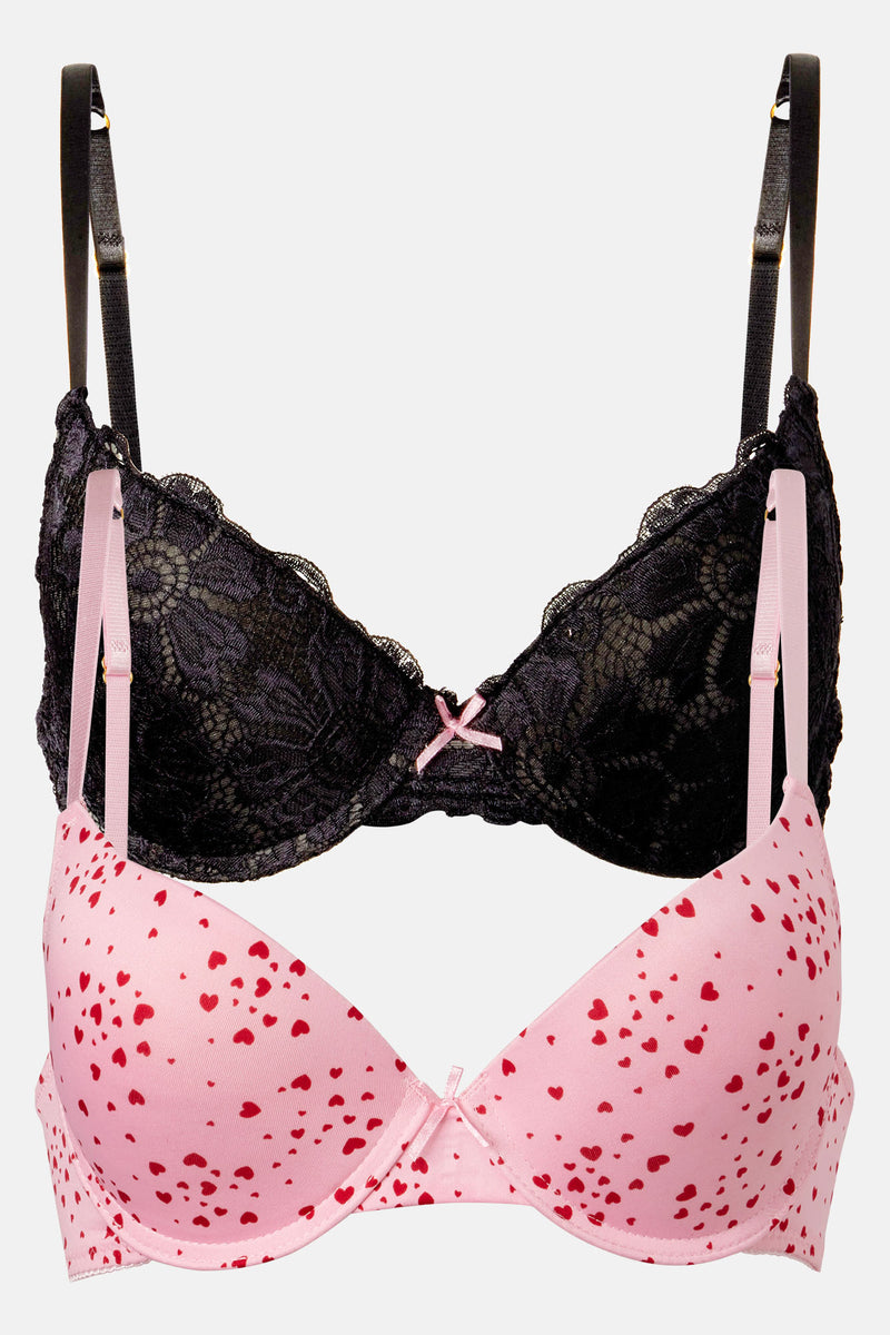 Just Block Him 2 Pack Bras - Hot Pink/combo | Fashion Nova, Lingerie ...