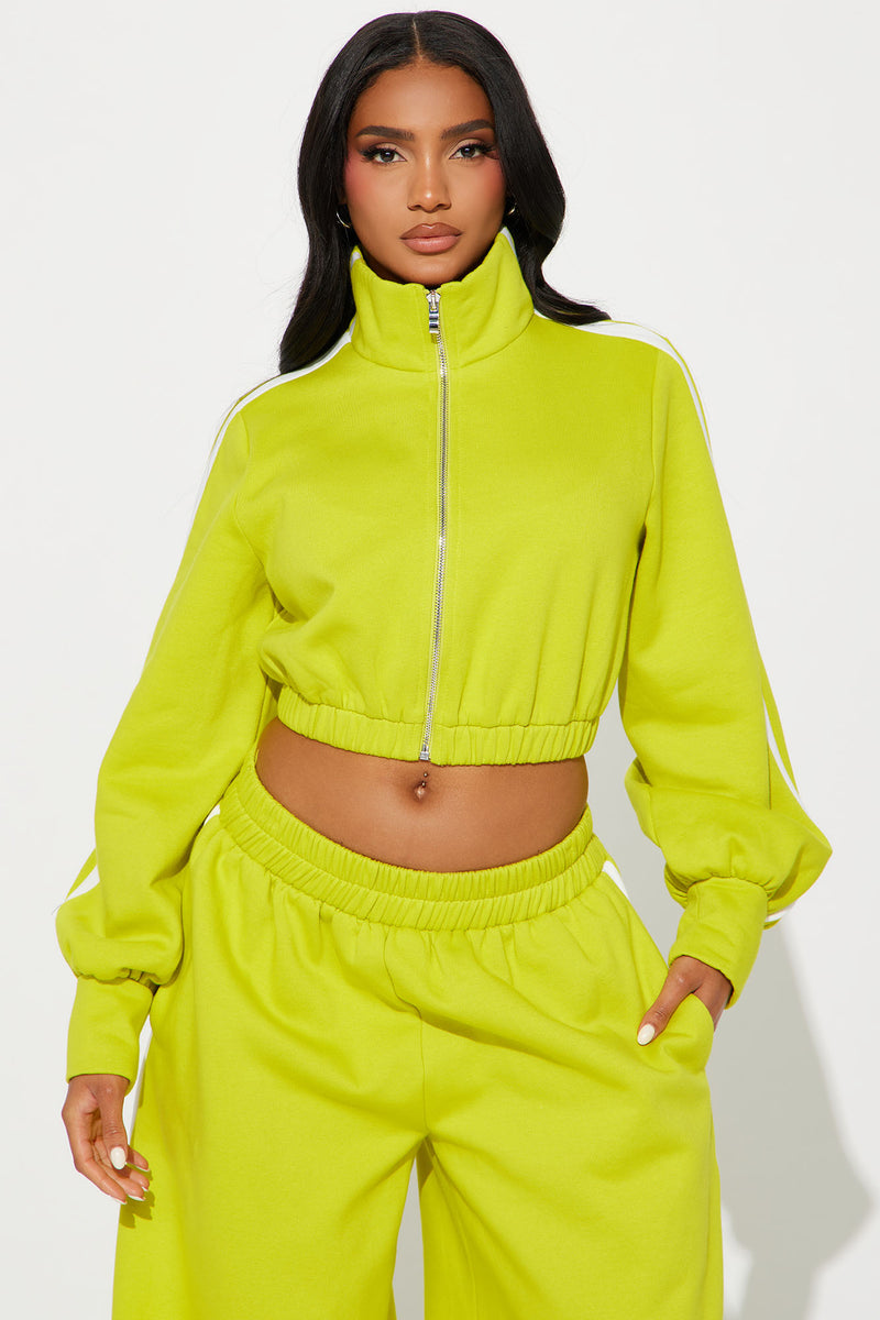 Track Star Fleece Oversized Pant Set - Chartreuse | Fashion Nova ...