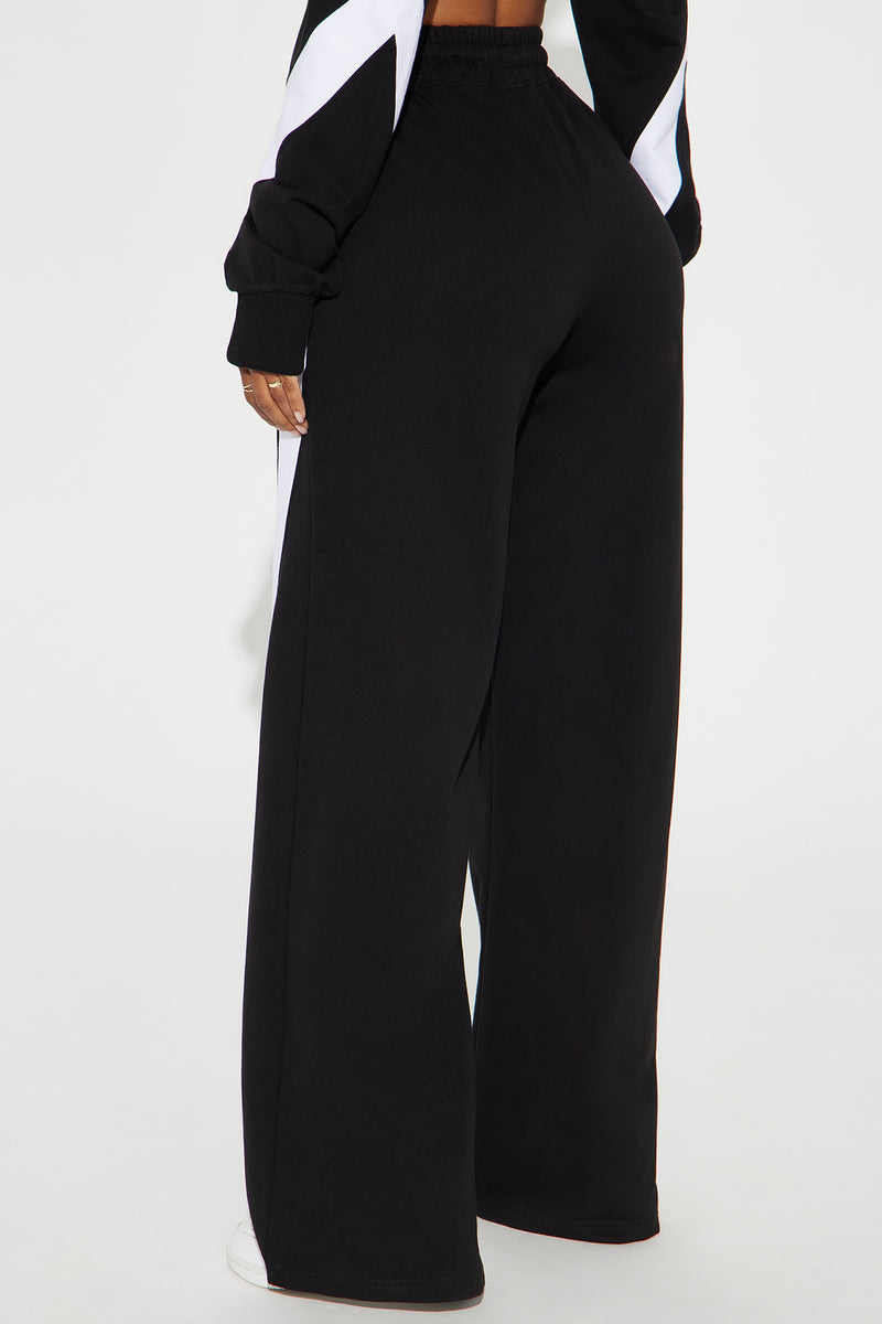 Sporty And Flirty Wide Leg Pant - Black/White | Fashion Nova, Screens ...