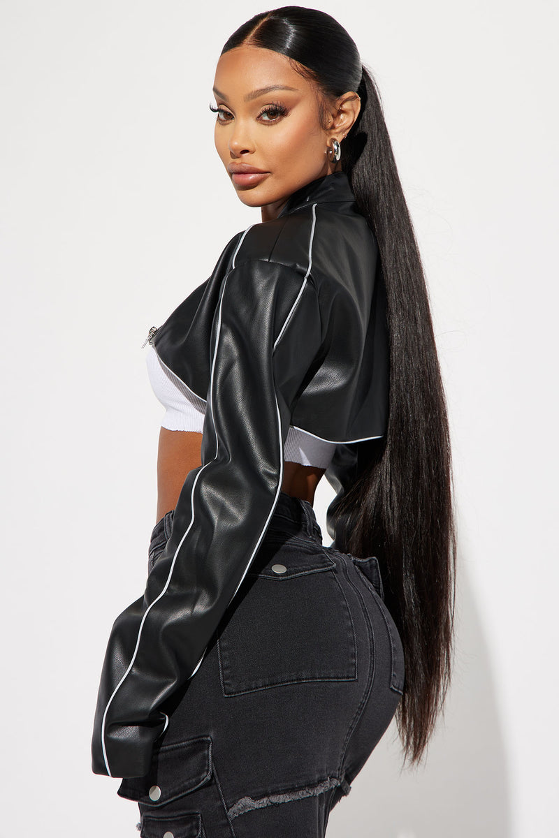 Jessie Faux Leather Cropped Bolero Jacket - Black | Fashion Nova ...