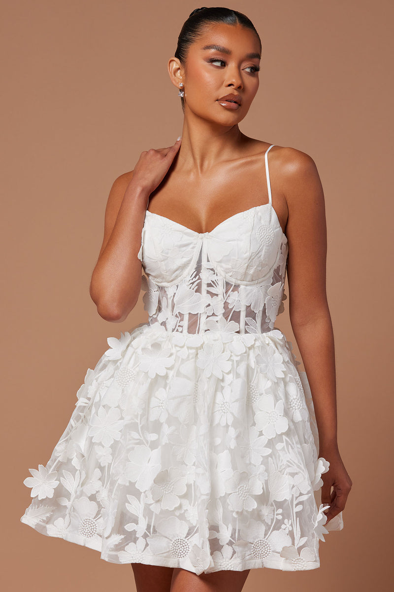 Heidi Embroidered Corset Mini Dress - White | Fashion Nova, Luxe ...