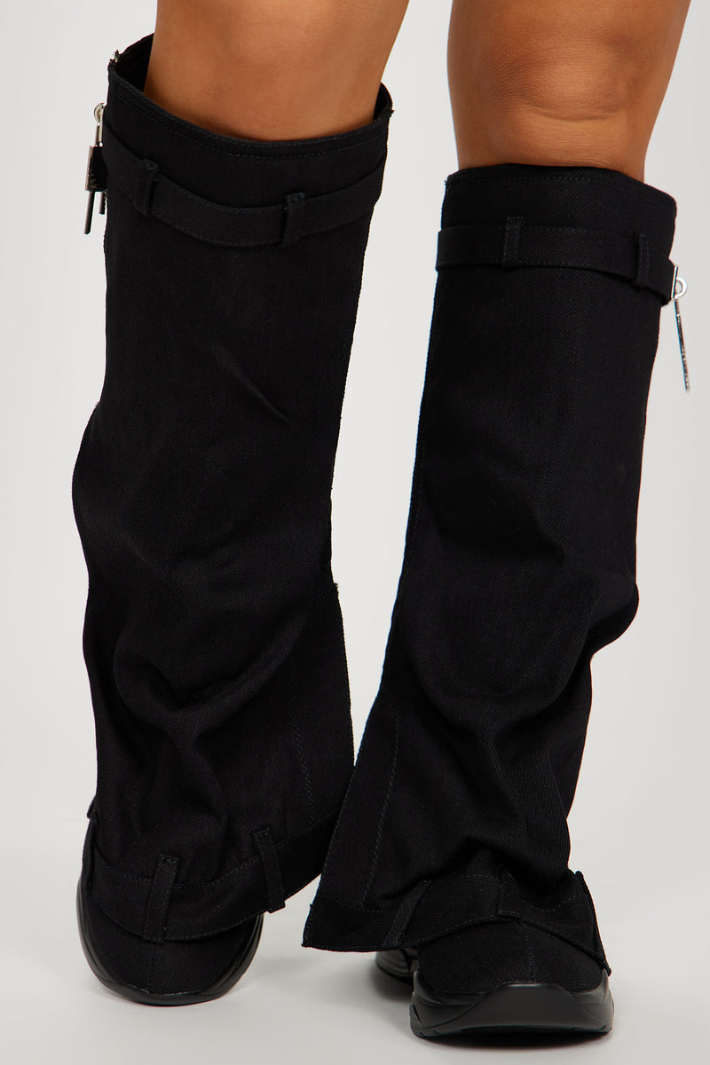 Hit Different Overlay Boots - Black | Fashion Nova, Shoes | Fashion Nova