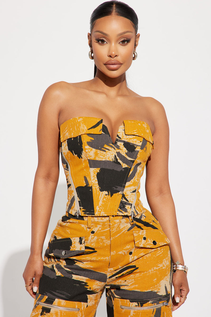 On The Go Cargo Pant Set - Orange/combo | Fashion Nova, Matching Sets | Fashion Nova