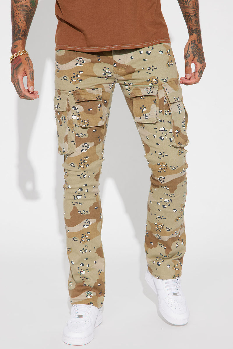 Trapper Cargo Stacked Slim Flared Pants - Brown/combo | Fashion Nova ...