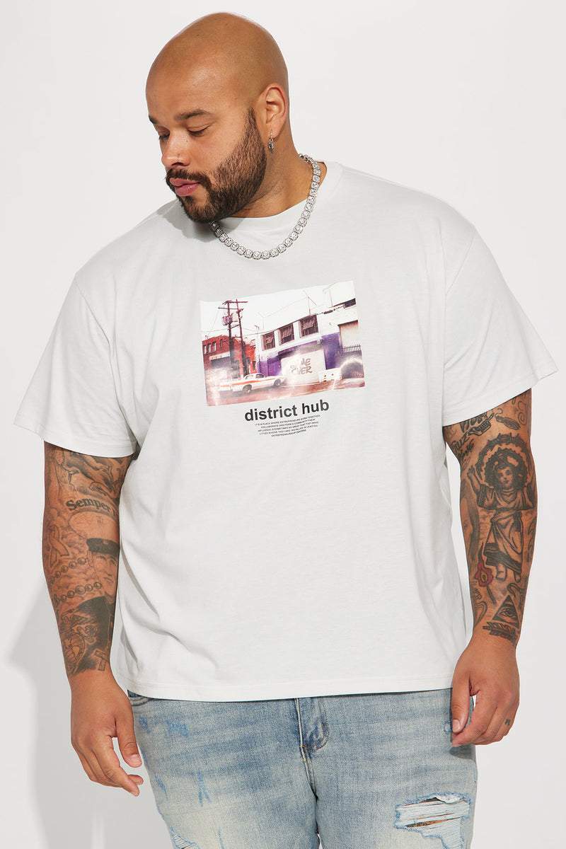 District Hub Short Sleeve Tee - Grey | Fashion Nova, Mens Graphic Tees ...