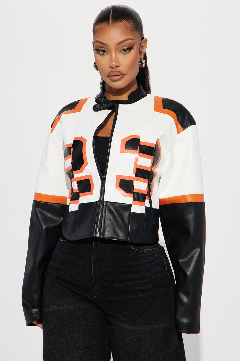 Race Day Racing Jacket - Orange/combo | Fashion Nova, Jackets & Coats ...