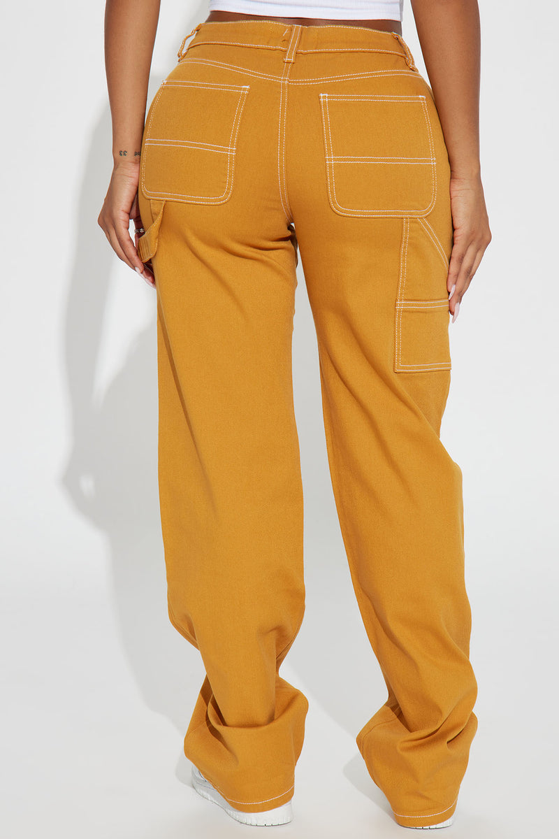 Focus On Me Straight Leg Utility Jean - Mustard | Fashion Nova, Jeans ...