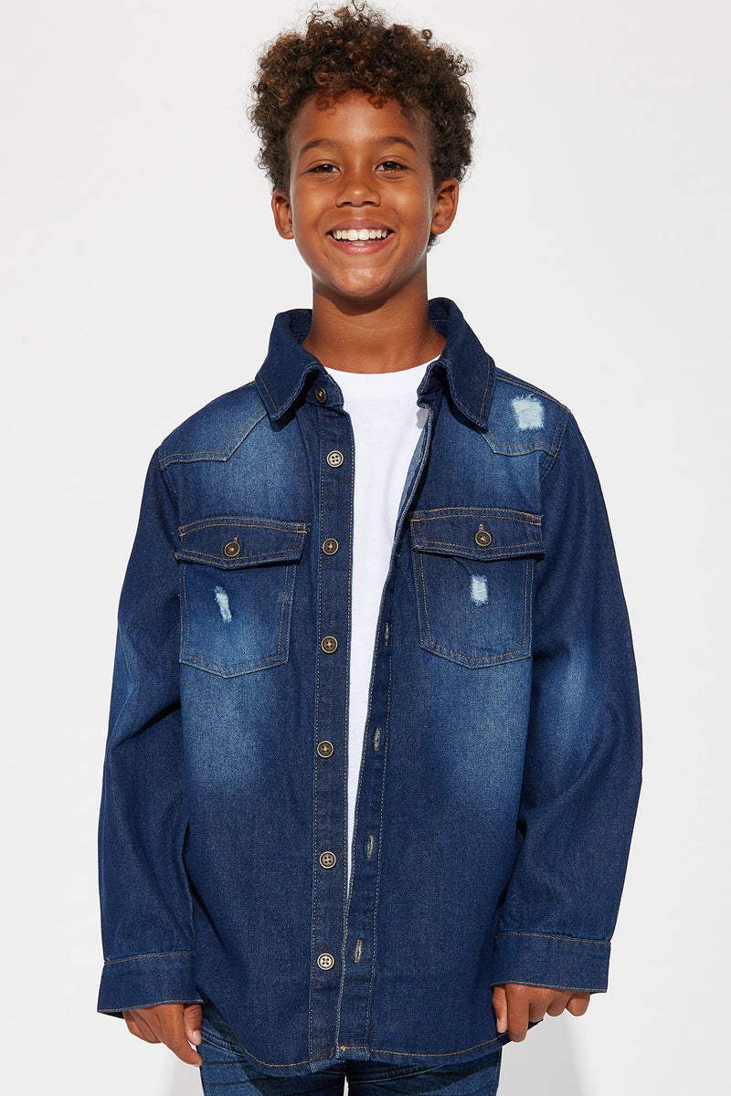 Mini Rip And Repair Denim Jacket - Dark Wash | Fashion Nova, Kids ...