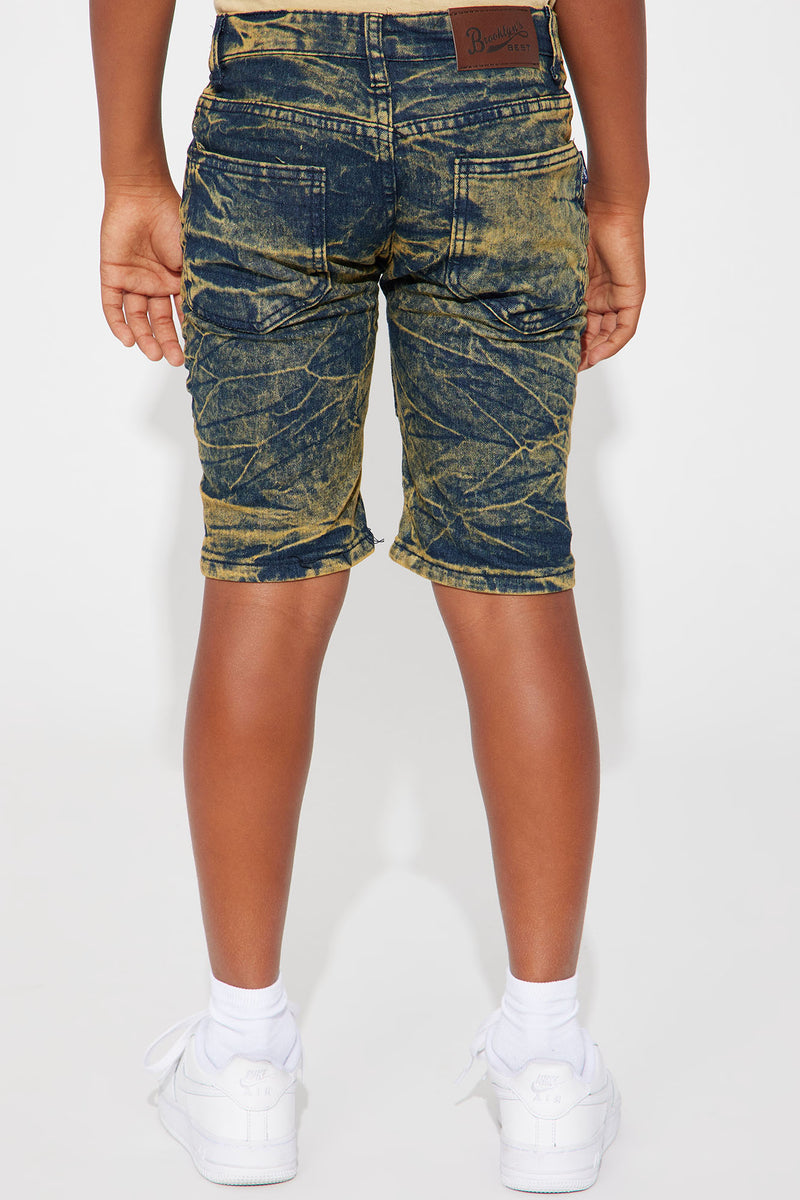 Mini Stretch Denim Bleached Moto Shorts - Vintage Blue Wash | Fashion ...