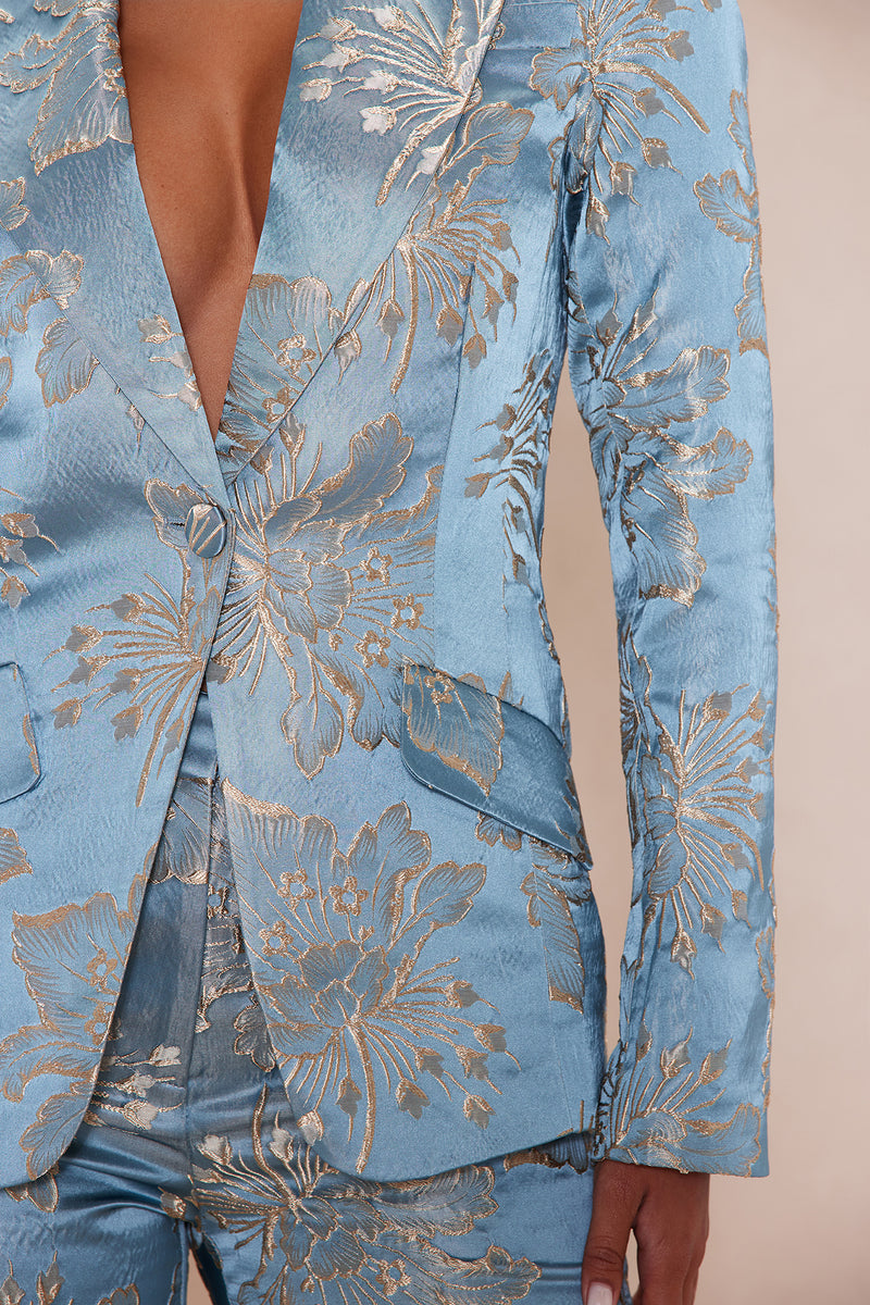 Annika Satin Suit Set - Blue | Fashion Nova, Luxe | Fashion Nova