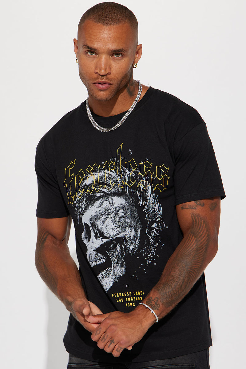 Fearless Label Short Sleeve Tee - Black | Fashion Nova, Mens Graphic ...