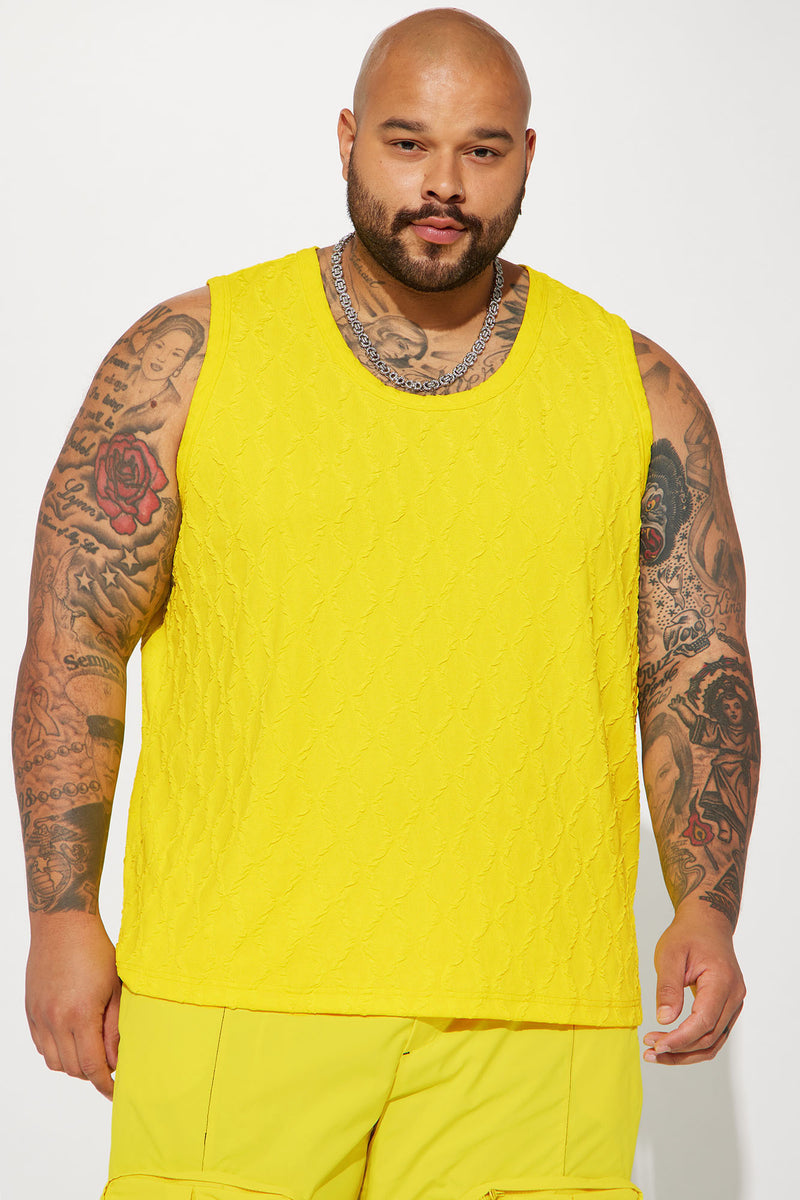 Ruched Helix Tank - Yellow | Fashion Nova, Mens Tees & Tanks | Fashion Nova