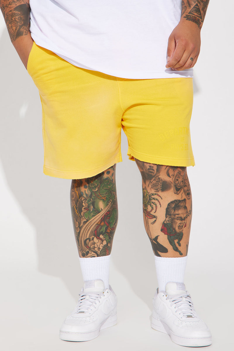 Heavy Chiller Shorts - Yellow | Fashion Nova, Mens Fleece Bottoms ...