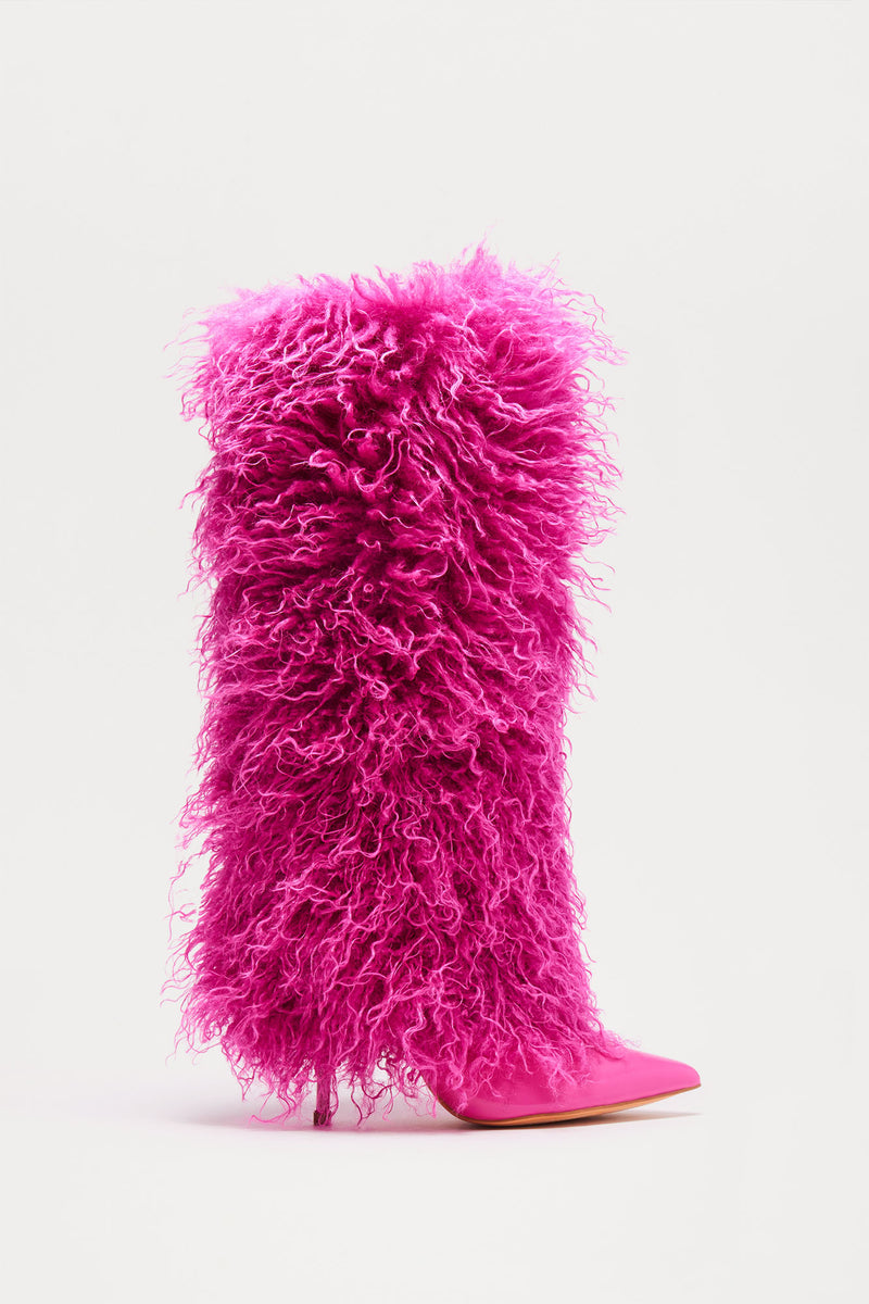 Chantel Faux Fur Knee High Boots - Pink | Fashion Nova, Shoes | Fashion ...