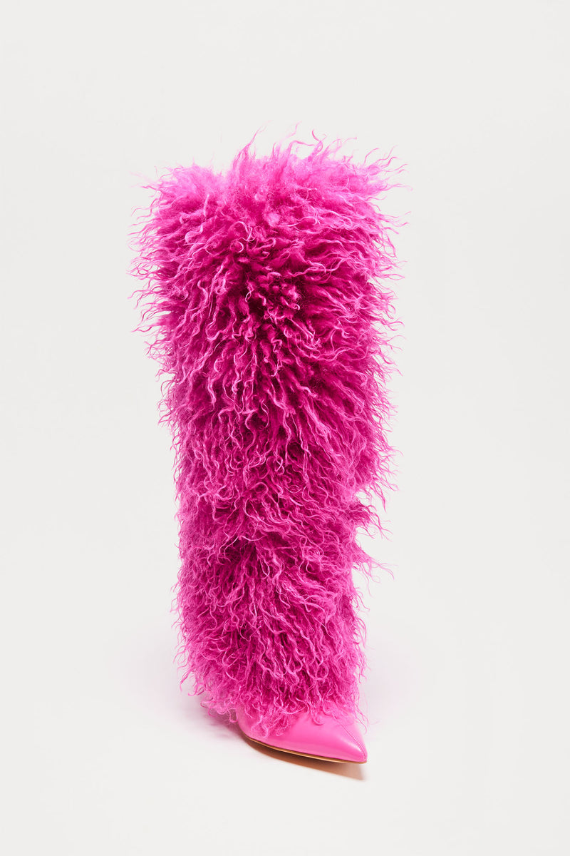 Chantel Faux Fur Knee High Boots - Pink | Fashion Nova, Shoes | Fashion ...
