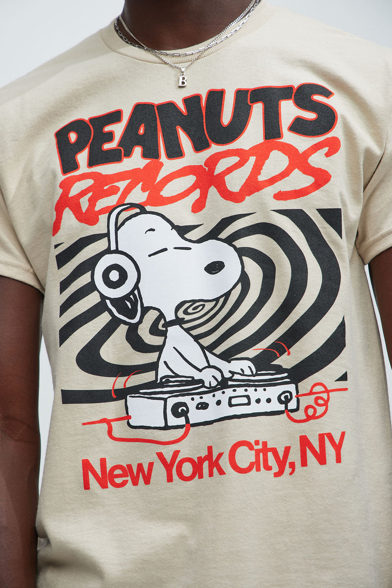 Peanuts Records NYC Short Sleeve Tee - Sand | Fashion Nova, Mens Graphic Tees | Fashion Nova