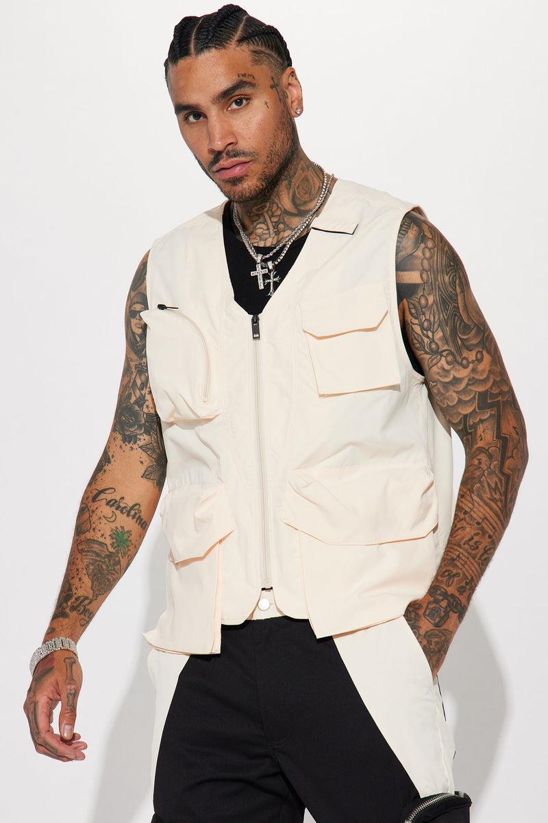 Hard To Miss Ripstop Tactical Cargo Vest - Cream | Fashion Nova, Mens ...