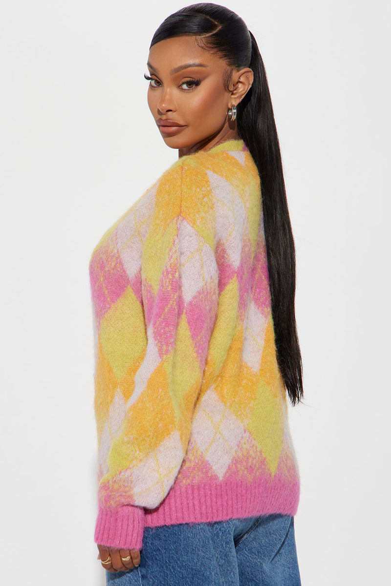 Artsy Argyle Cardigan - Multi Color | Fashion Nova, Sweaters | Fashion Nova