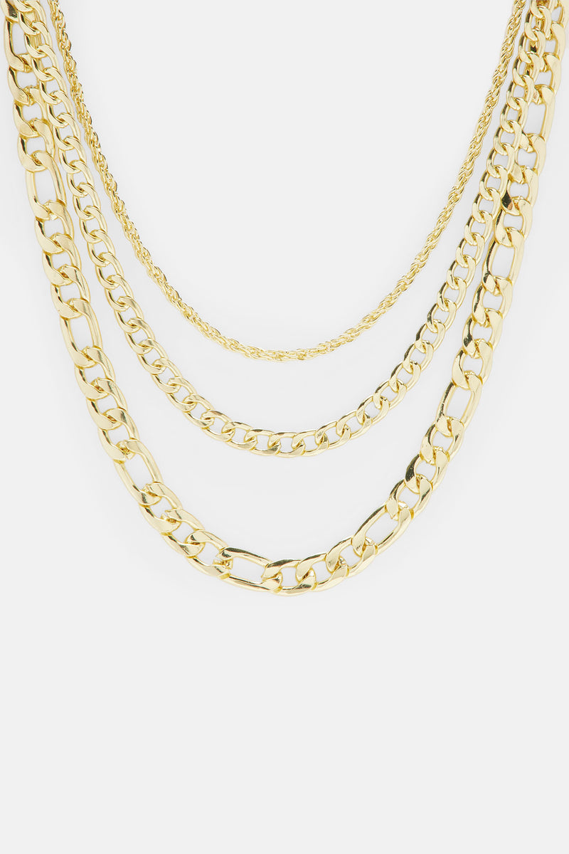 Lookin' Fine 3 Piece Chain Necklace - Gold | Fashion Nova, Mens Jewelry ...