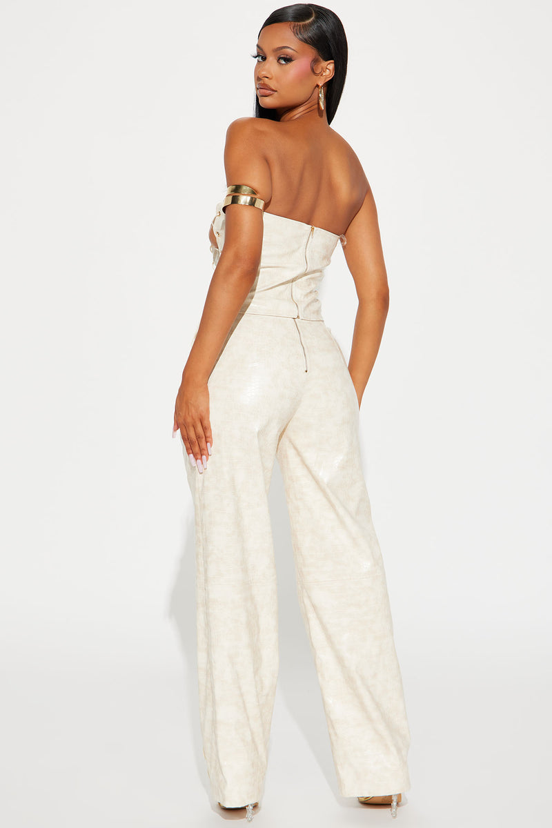 Vicious Lace Up Faux Leather Pant Set - Taupe | Fashion Nova, Matching ...