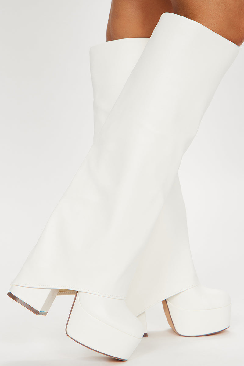 Malia Platform Overlay Boots - White | Fashion Nova, Shoes | Fashion Nova