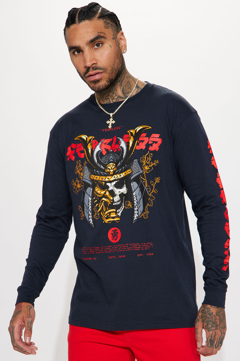 Fearless Long Sleeve Tee - Navy | Fashion Nova, Mens Graphic Tees ...