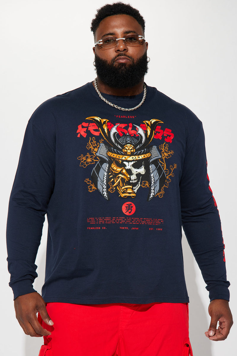 Fearless Long Sleeve Tee - Navy | Fashion Nova, Mens Graphic Tees ...