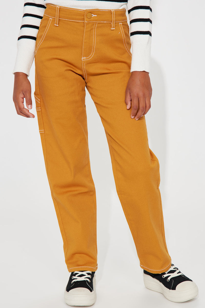 Mini Focus On Me Straight Leg Utility Jean - Mustard | Fashion Nova ...