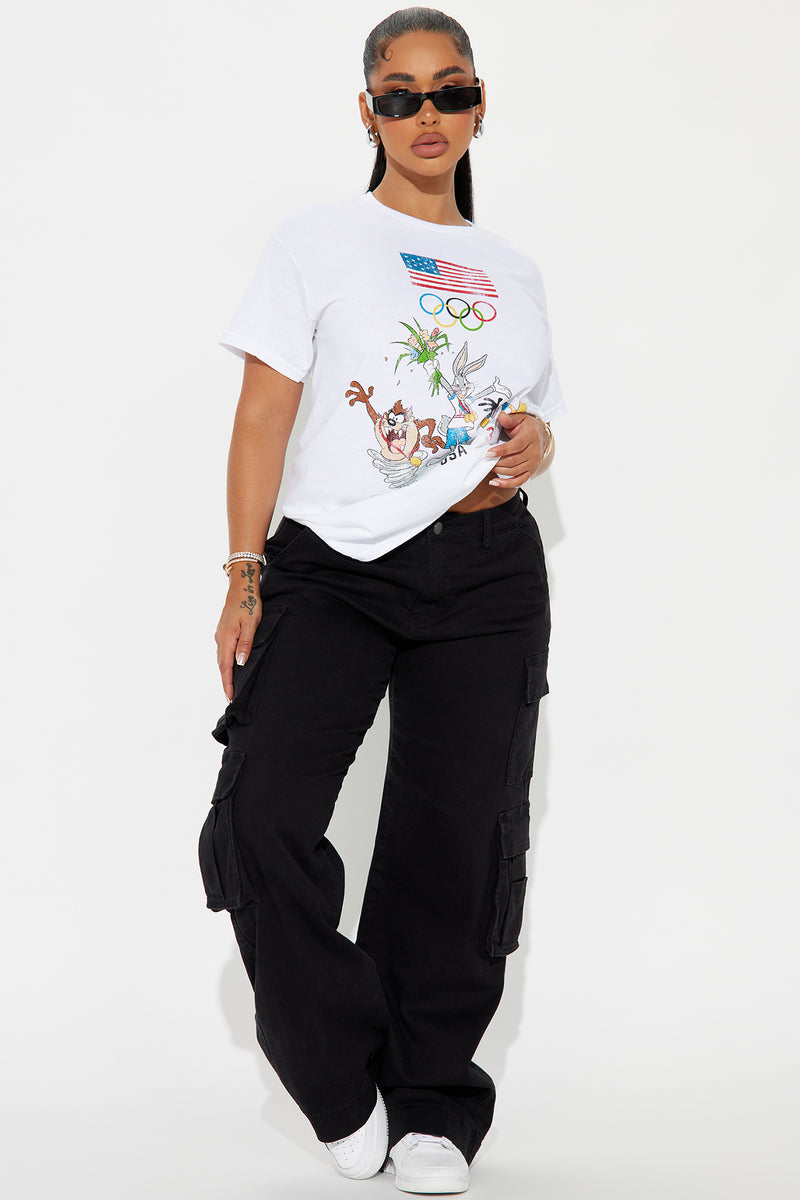 Looney Tunes USA Champs Tee - White | Fashion Nova, Screens Tops and ...