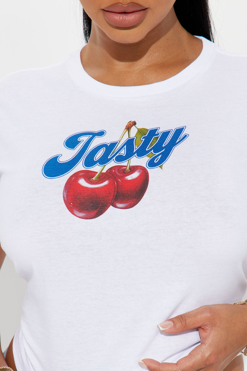 Tasty Cherry Fitted Tee - White | Fashion Nova, Screens Tops and ...