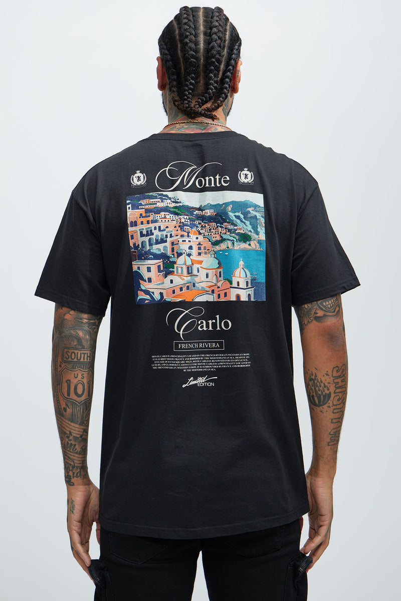 Monte Carlo French Rivera Short Sleeve Tee - Black | Fashion Nova, Mens ...
