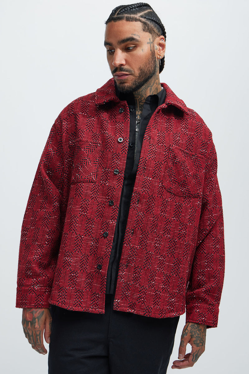 Flashing Lights Shacket - Red/combo | Fashion Nova, Mens Shirts ...