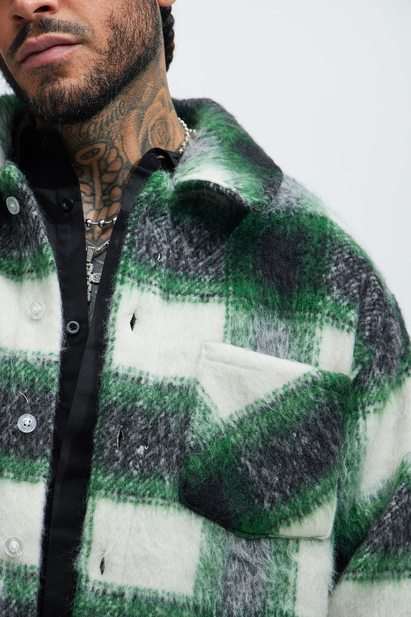 Keystone Mohair Shacket - Green | Fashion Nova, Mens Shirts | Fashion Nova