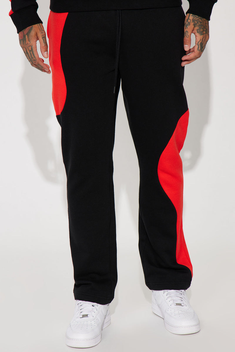 Tyson Opposite Forces Straight Sweatpants - Black/Red | Fashion Nova ...