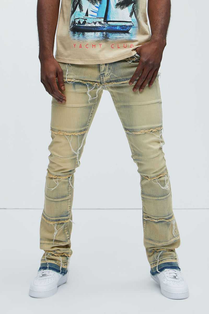 Go Out Frayed Stacked Skinny Flare Jeans - Vintage Wash | Fashion Nova ...