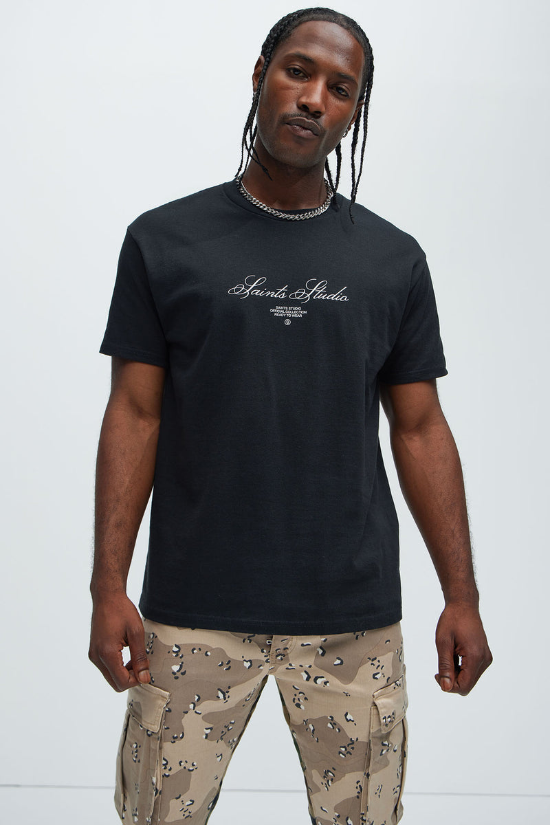 Saints Studio Worldwide Short Sleeve Tee - Black | Fashion Nova, Mens ...