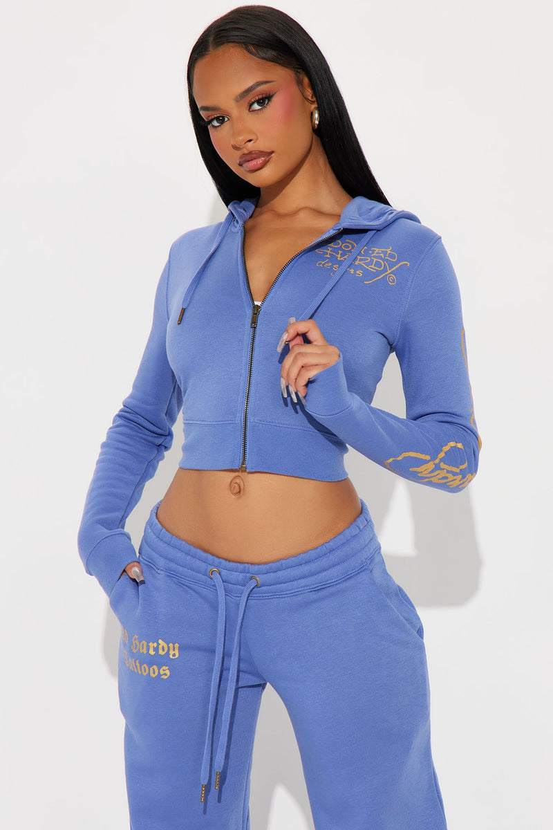 Ed Hardy Blue Skies Pant Set V2 -Dusty Blue | Fashion Nova, Matching ...