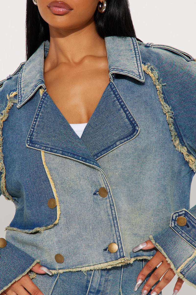 Lira Tinted Cropped Denim Trench Coat - Vintage Wash | Fashion Nova ...