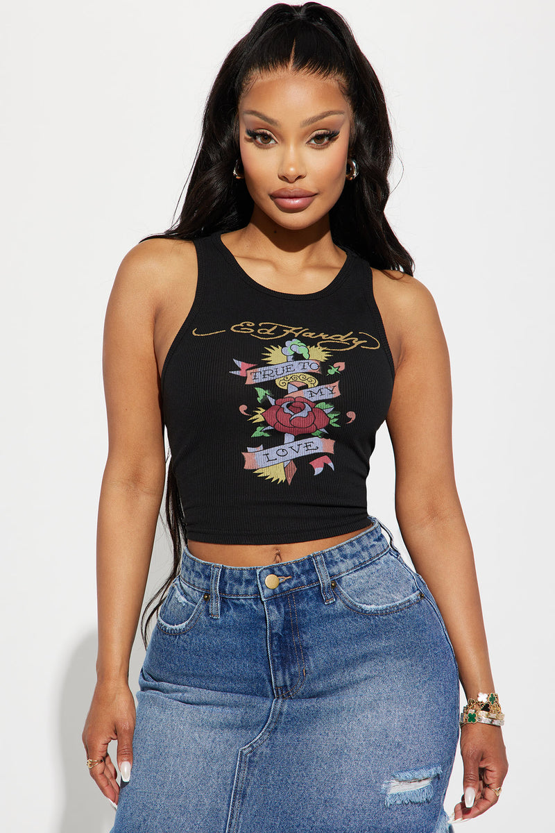 Ed Hardy True Love Tank Top - Black | Fashion Nova, Screens Tops and ...