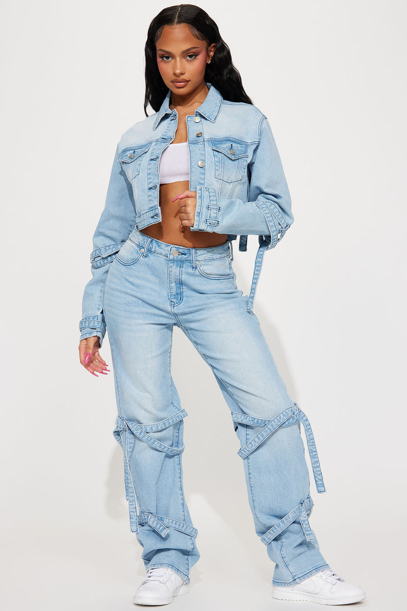 All Tied Up Stretch Denim Jacket - Light Wash | Fashion Nova, Jackets ...