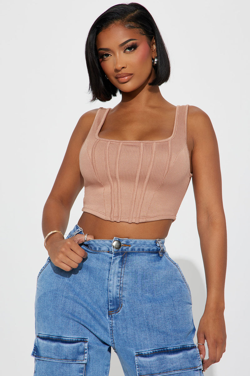Lana Corset Top - Tan | Fashion Nova, Knit Tops | Fashion Nova
