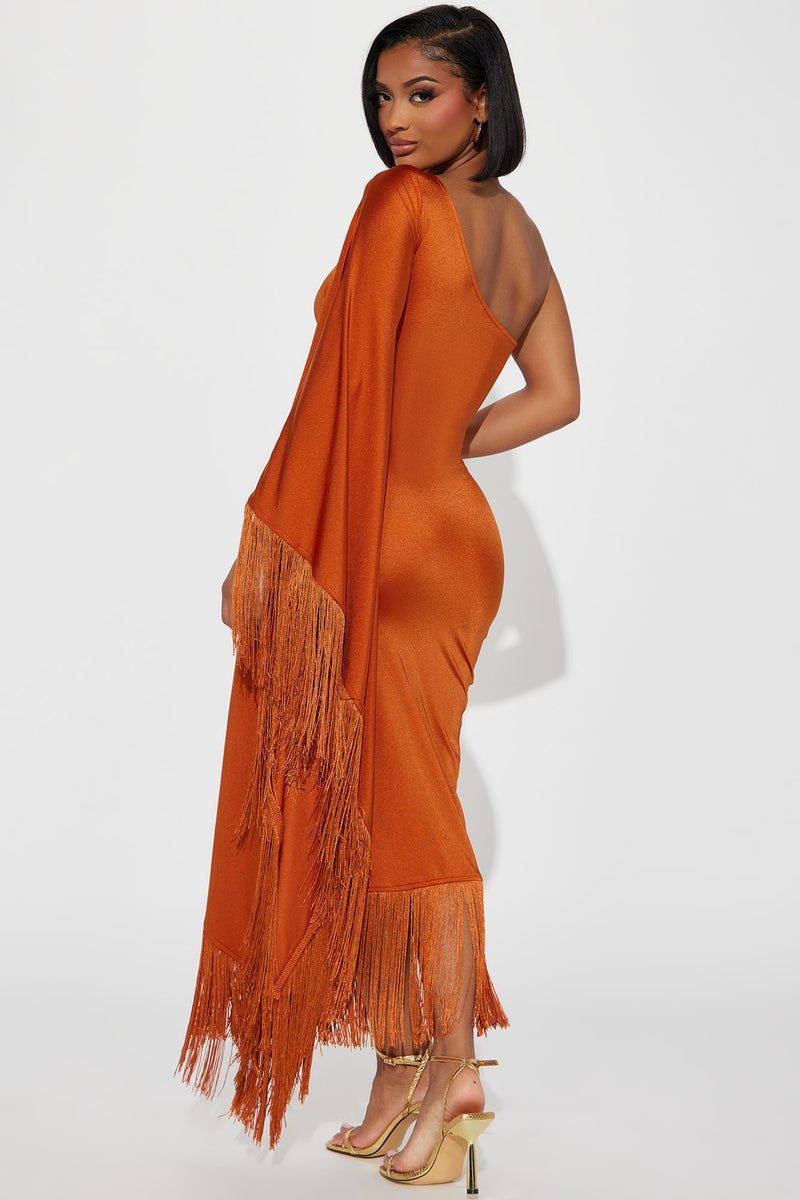 Feeling Fringe Midi Dress - Rust | Fashion Nova, Dresses | Fashion Nova
