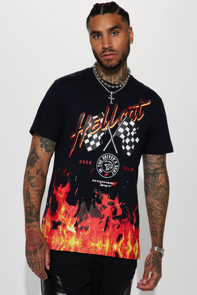Dodge SRT Hellcat Fire Short Sleeve Tee - Black | Fashion Nova, Mens ...