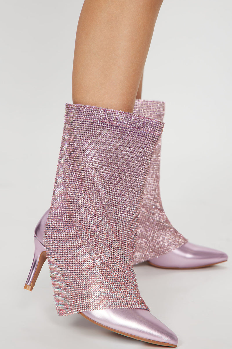 Loud And Clear Rhinestone Boots - Pink | Fashion Nova, Shoes | Fashion Nova