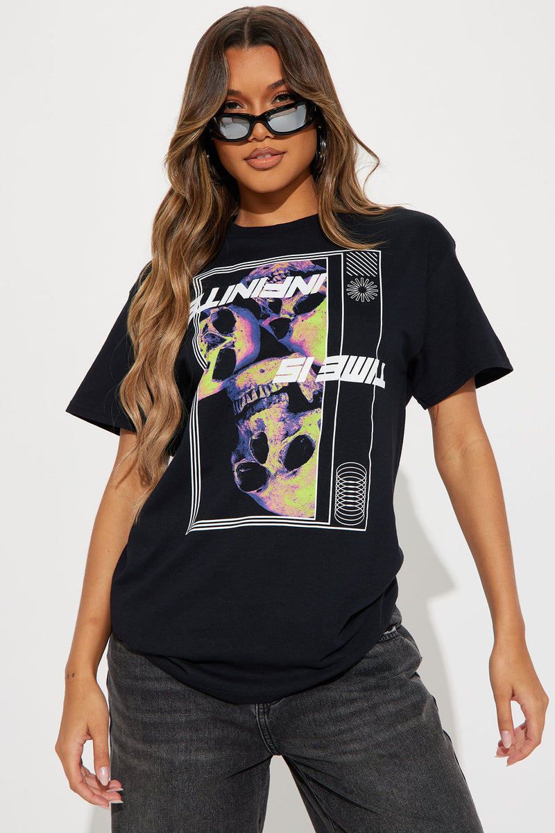 Time Is Infinite Graphic Tee - Black | Fashion Nova, Screens Tops and ...