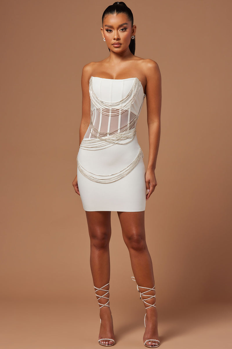 Jamiee Chain Mini Dress - White | Fashion Nova, Luxe | Fashion Nova