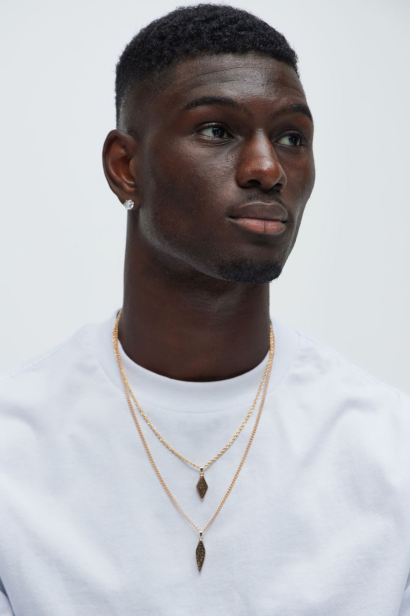 Engraved Double Diamond 2 Piece Necklace Set - Gold | Fashion Nova ...