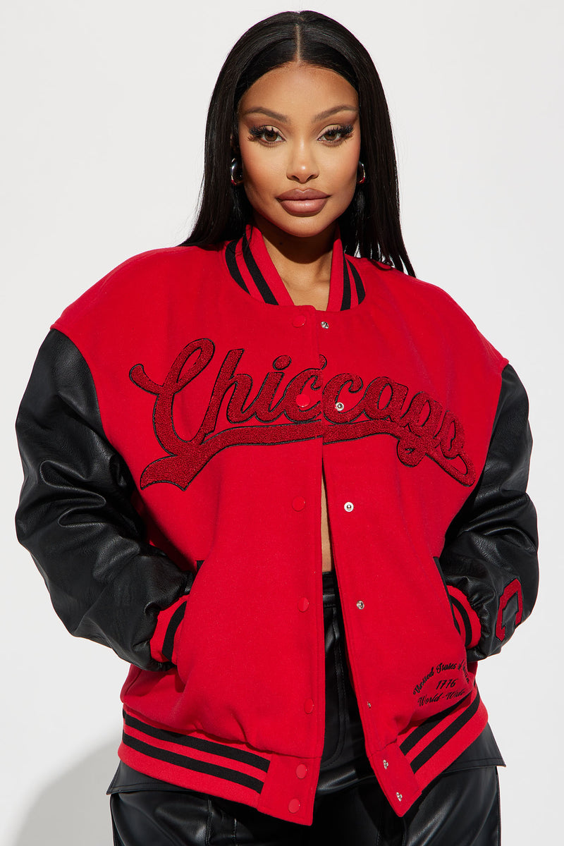 Chi Town Girl Bomber - Red/Black | Fashion Nova, Jackets & Coats ...